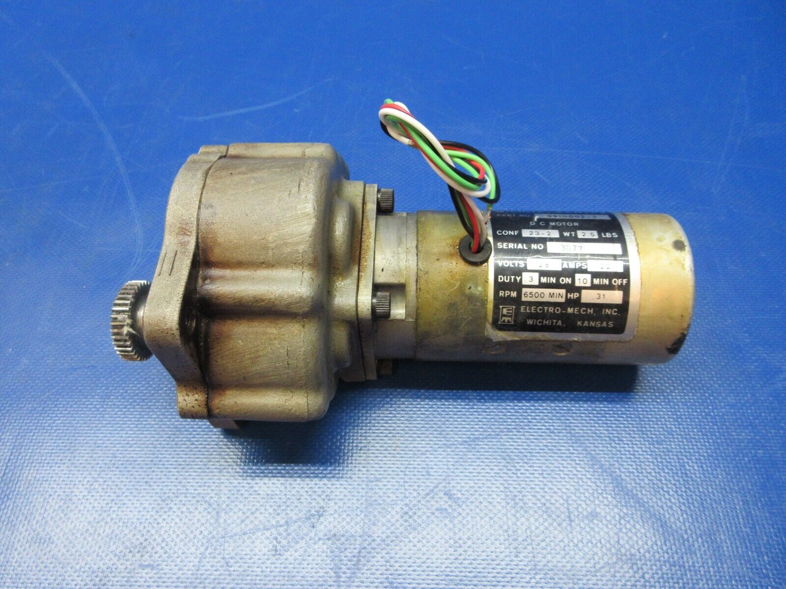 Cessna 310 / 310R Landing Gear Actuator Motor 28v P/N 9910002-3 CORE ...