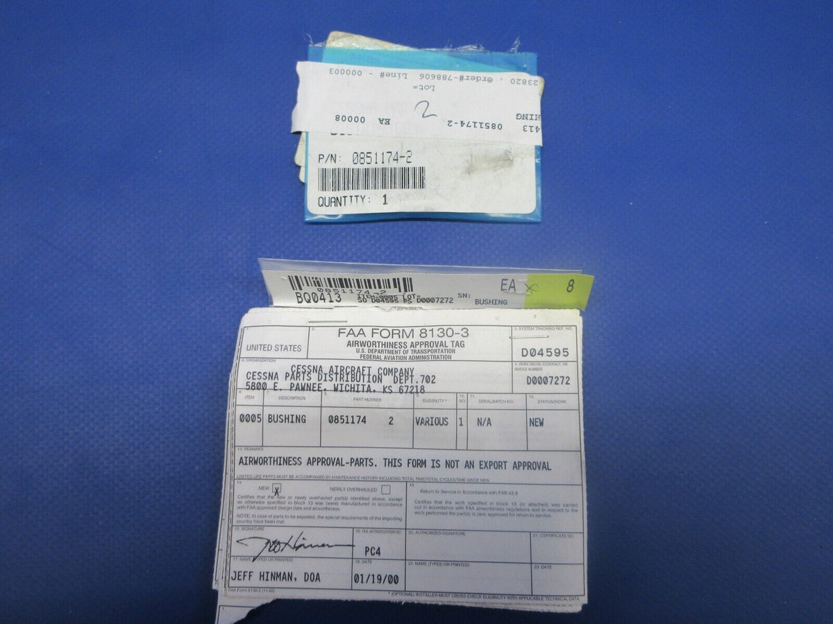 Cessna Cowl Flap Bushing W / 8130 P/N 0851174-2 NOS (0225-948) – Safe ...