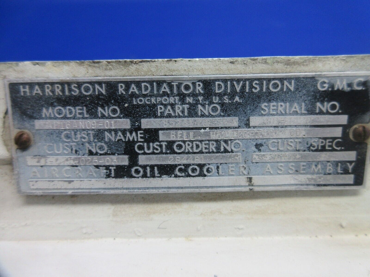 Bell Helicopter Harrison AP16AN09-01 Oil Cooler Radiator P/N 8524170 ...