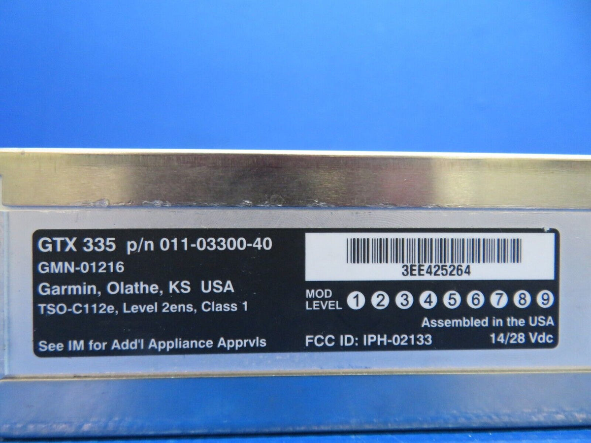 Garmin GTX335 ADS-B Transponder/ Rack 14/18v 011-03300-40 TESTED 8130 ...