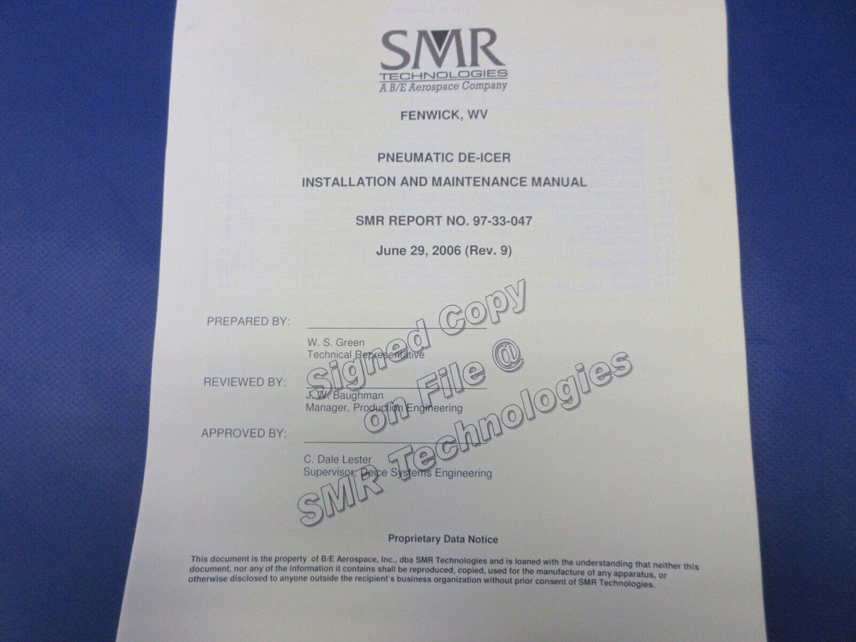 Ice Shield RH Wing Pneumatic De-Icer Boot P/N SMR5070-30 NOS w/ 8130 ...