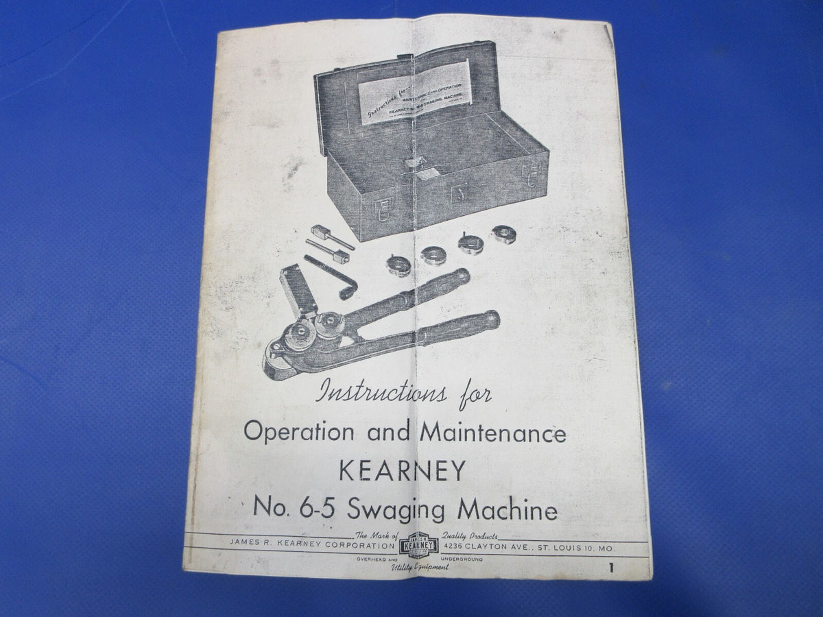 Kearney Aviation Swaging Tool 1/16 3/32 1/8" Cable Kit P/N 65 (0625138 ...