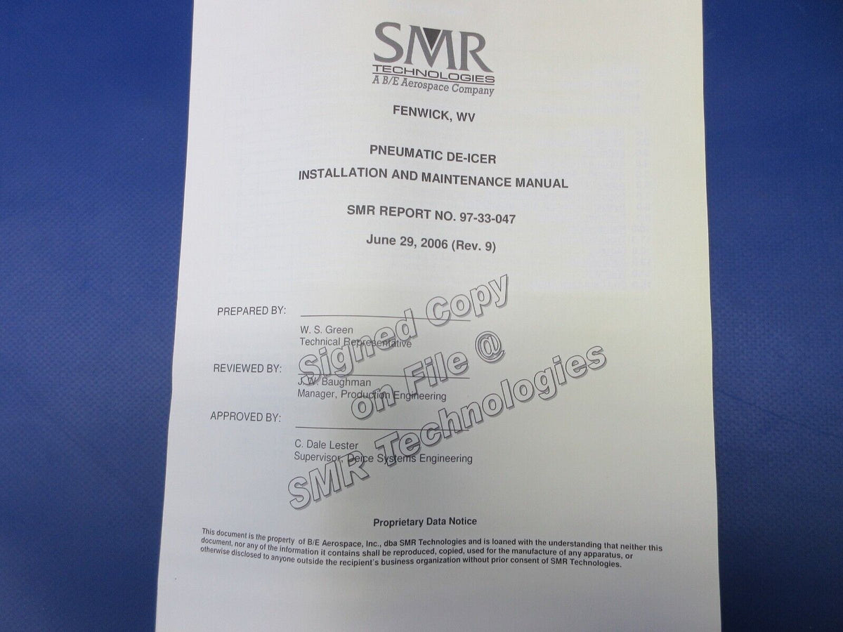 Ice Shield Pneumatic De-Icer Boot P/N SMR2074-2-1 NOS w/ 8130 (0325-12 ...