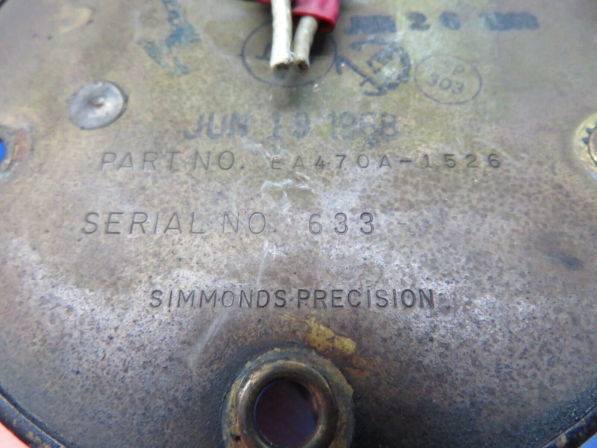 Cessna 401 Simmonds Precision Fuel Sending Unit PN EA470A-1526 TESTED ...