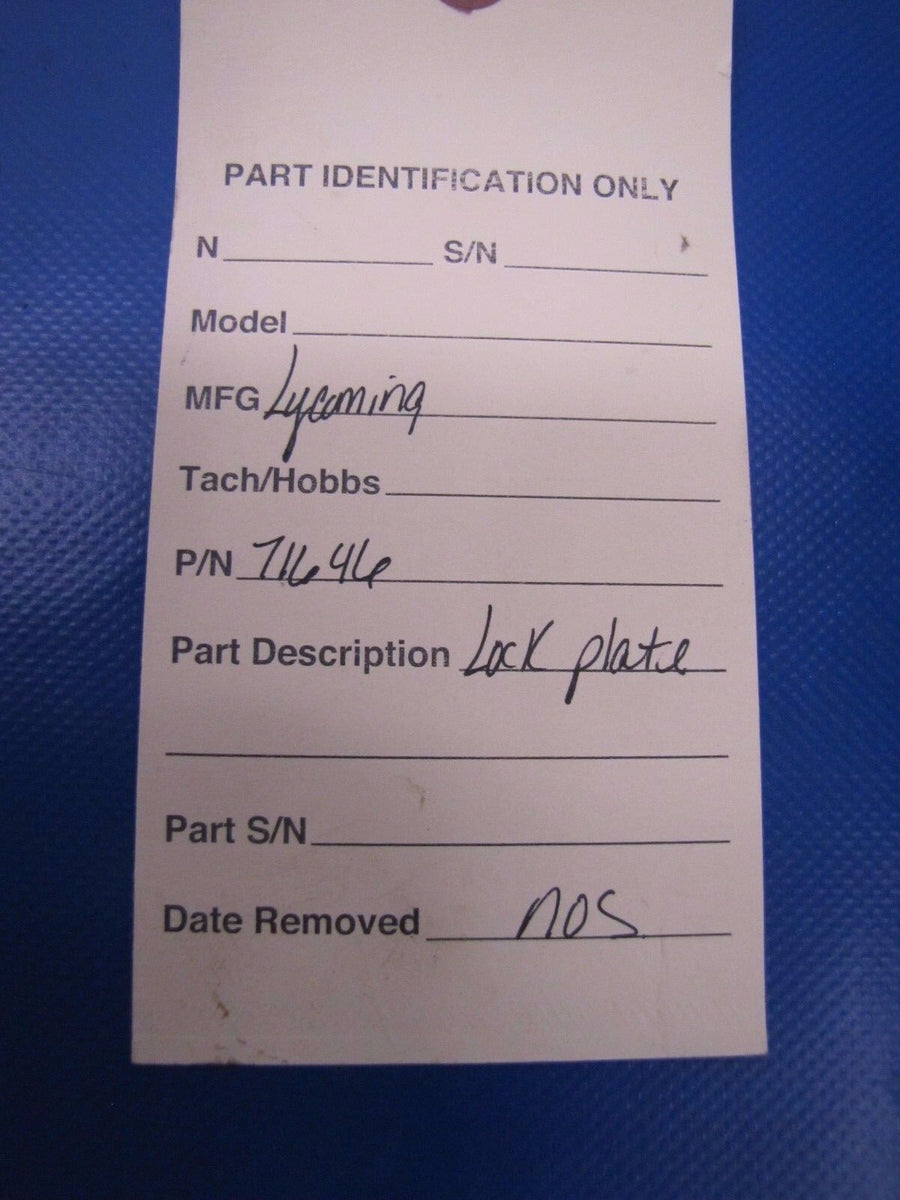 Lycoming Lock Plate P/N 71646 NOS - LOT OF 29 (0417-51) – Safe Skies ...