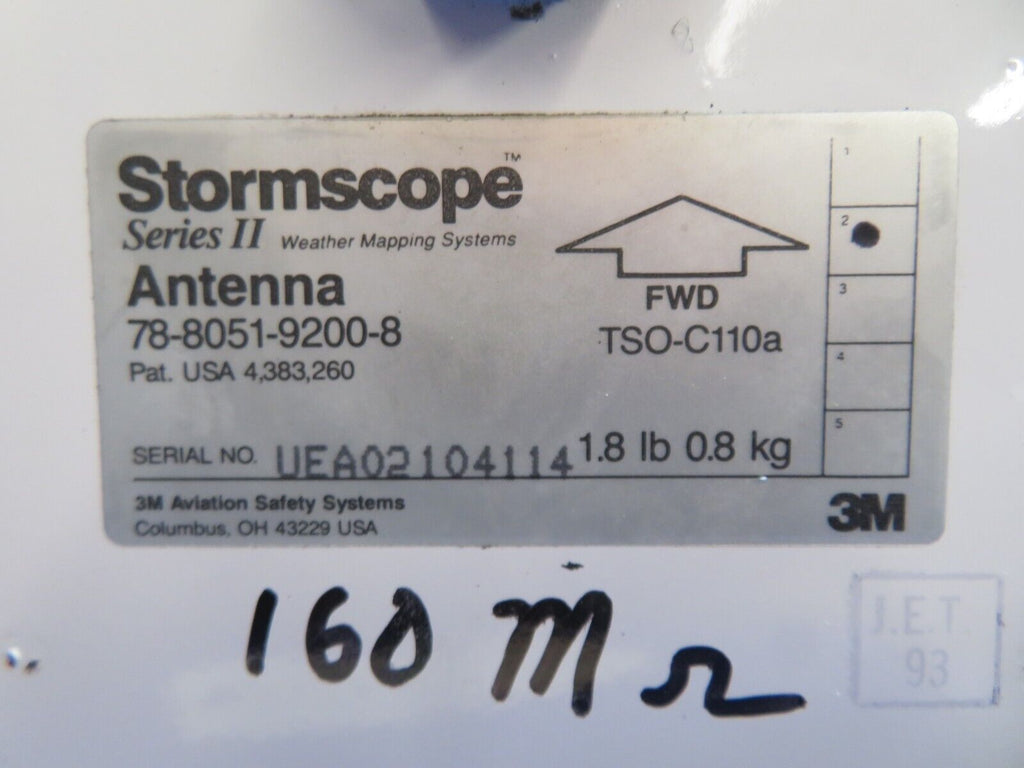 Piper PA-34-200T Seneca II Stormscope Antenna P/N 78-8051-9200-8 (0223 ...